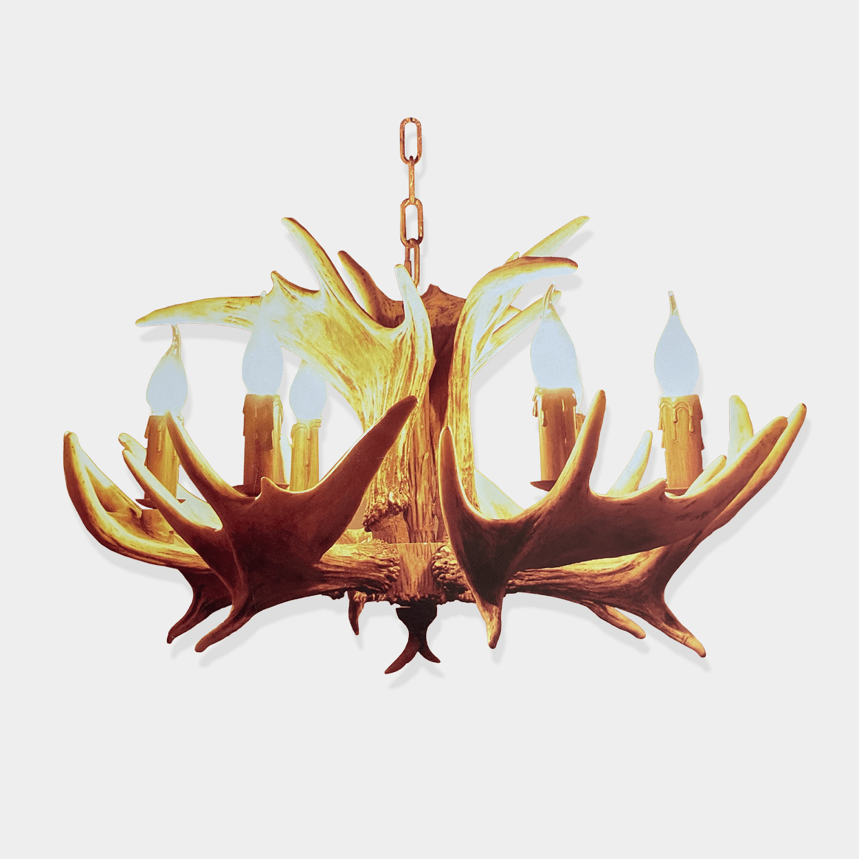 Lustre panache orignal 6 lumières - EDC - Dépôt Chasse & Pêche