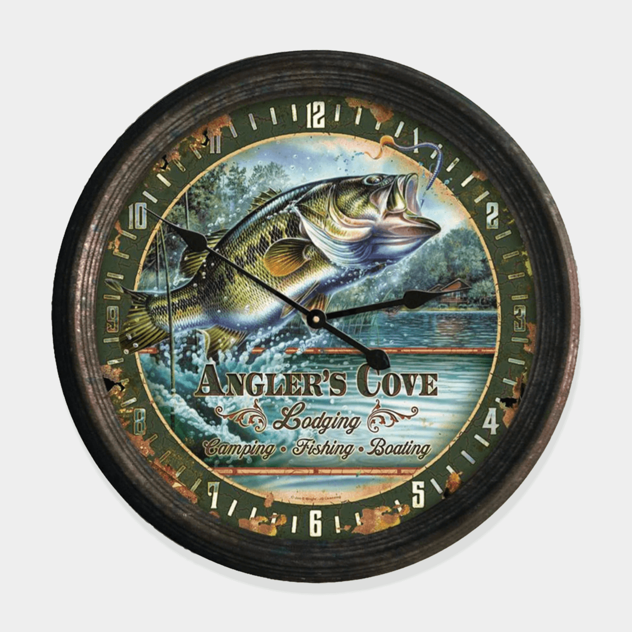 Horloge murale achigan 15po - RIVER'S EDGE - Dépôt Chasse & Pêche